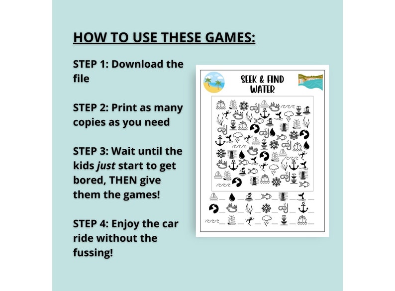 Printable Road Trip Games Mega Pack, 40 Games for Kids With Solutions ...