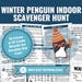 Indoor Winter Scavenger Hunt, Printable Winter Penguin Treasure Hunt ...