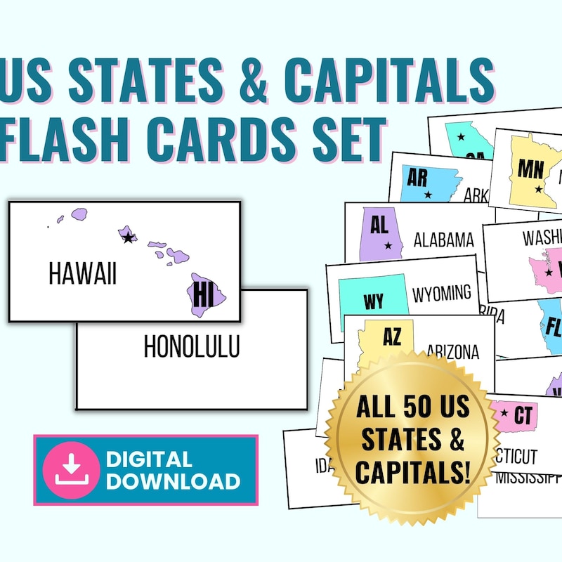 States and Capitals - Etsy