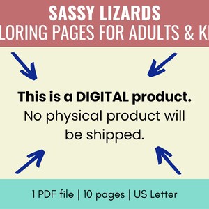 Sassy Lizards Adult Coloring Pages Printable Funny Adult - Etsy