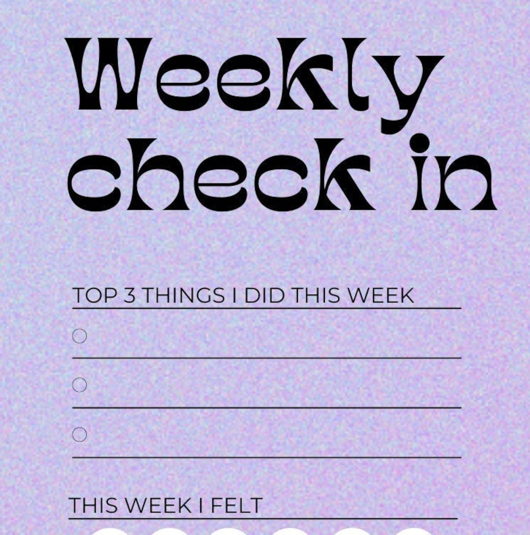 Weekly Check in Journal - Etsy