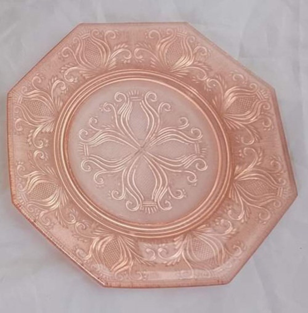 Imperial Glass Ohio Pink Vintage Plate - Etsy
