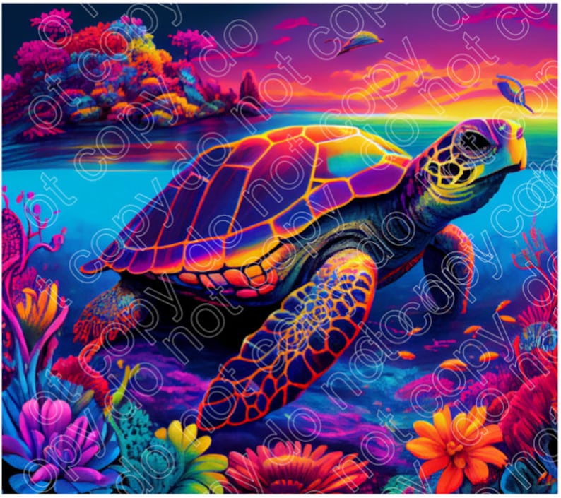 Lisa Frank Inspired Sea Turtle 20 Oz Sublimated Stainless - Etsy