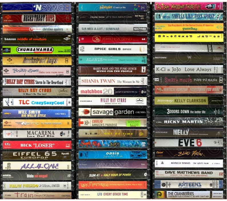 90s and 2000s Rock Band Cassette Tapes 20 Oz Sublimated Stainless Steel Tumbler. - Etsy