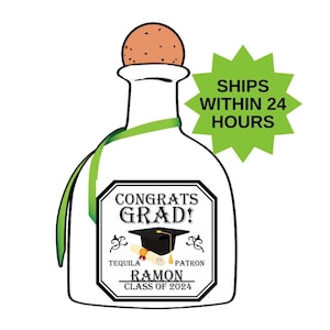 Custom Patron Label, Liquor Label, Graduation Bottle Labels, Grad Gift ...