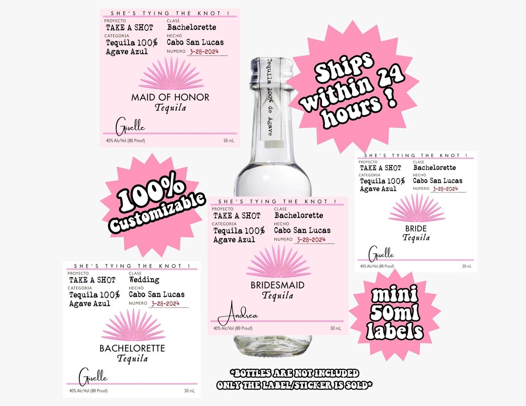Bridesmaid Casamigos Labels, Maid of Honor Proposal, Will You Be My ...