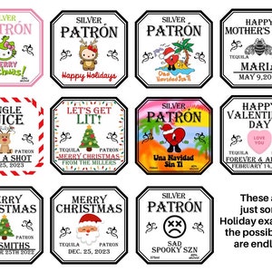 Mini Patron Tequila Custom Label 50ML, Birthday Gift, Groomsmen Gift ...