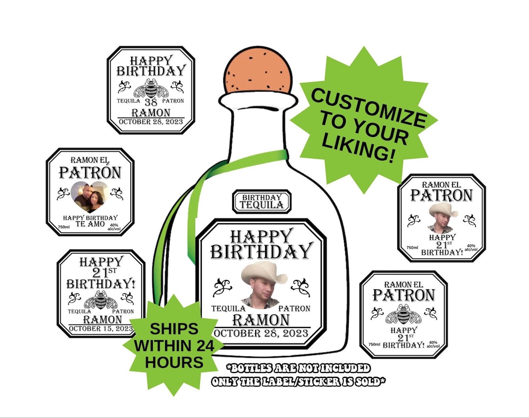 Personalized Patron Label, Birthday Bottle Labels, Groomsmen Gift ...