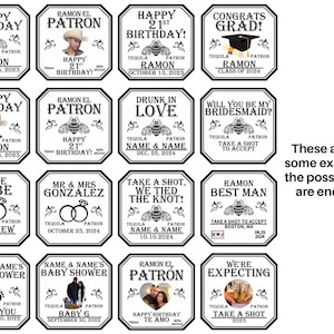 Mini Patron Tequila Custom Label 50ML, Birthday Gift, Groomsmen Gift ...