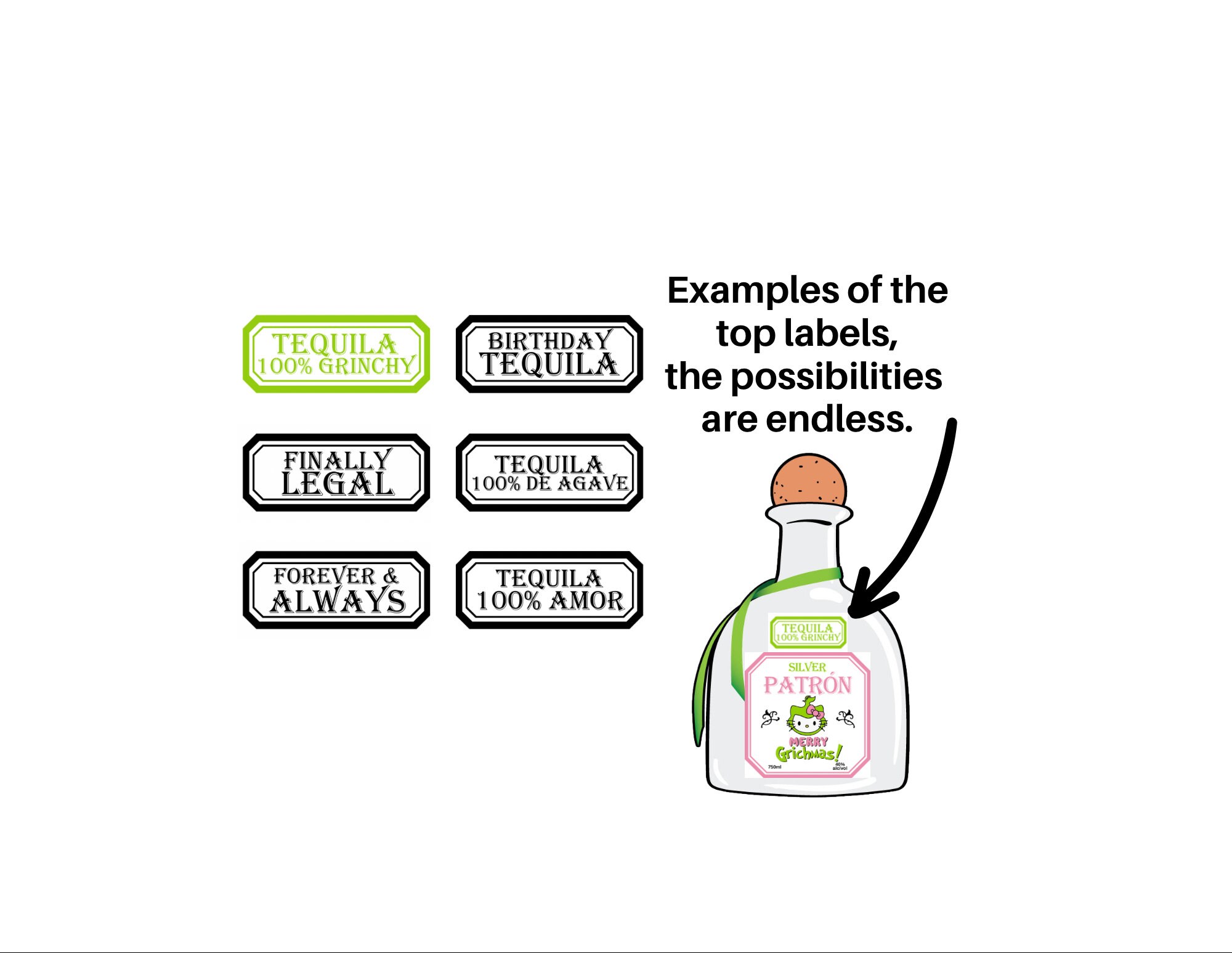 Custom Patron Label, Liquor Label, Graduation Bottle Labels, Grad Gift ...