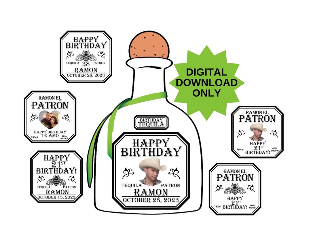 Custom Patron Label, Liquor Label, Birthday Bottle Labels, Groomsmen ...