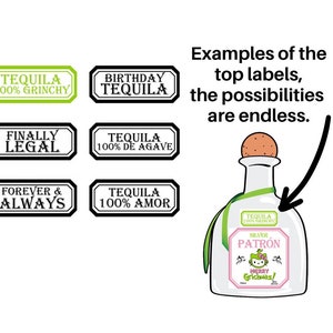 Custom Patron Label, Liquor Label, Graduation Bottle Labels, Grad Gift ...