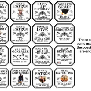 Custom Patron Label, Liquor Label, Graduation Bottle Labels, Grad Gift ...