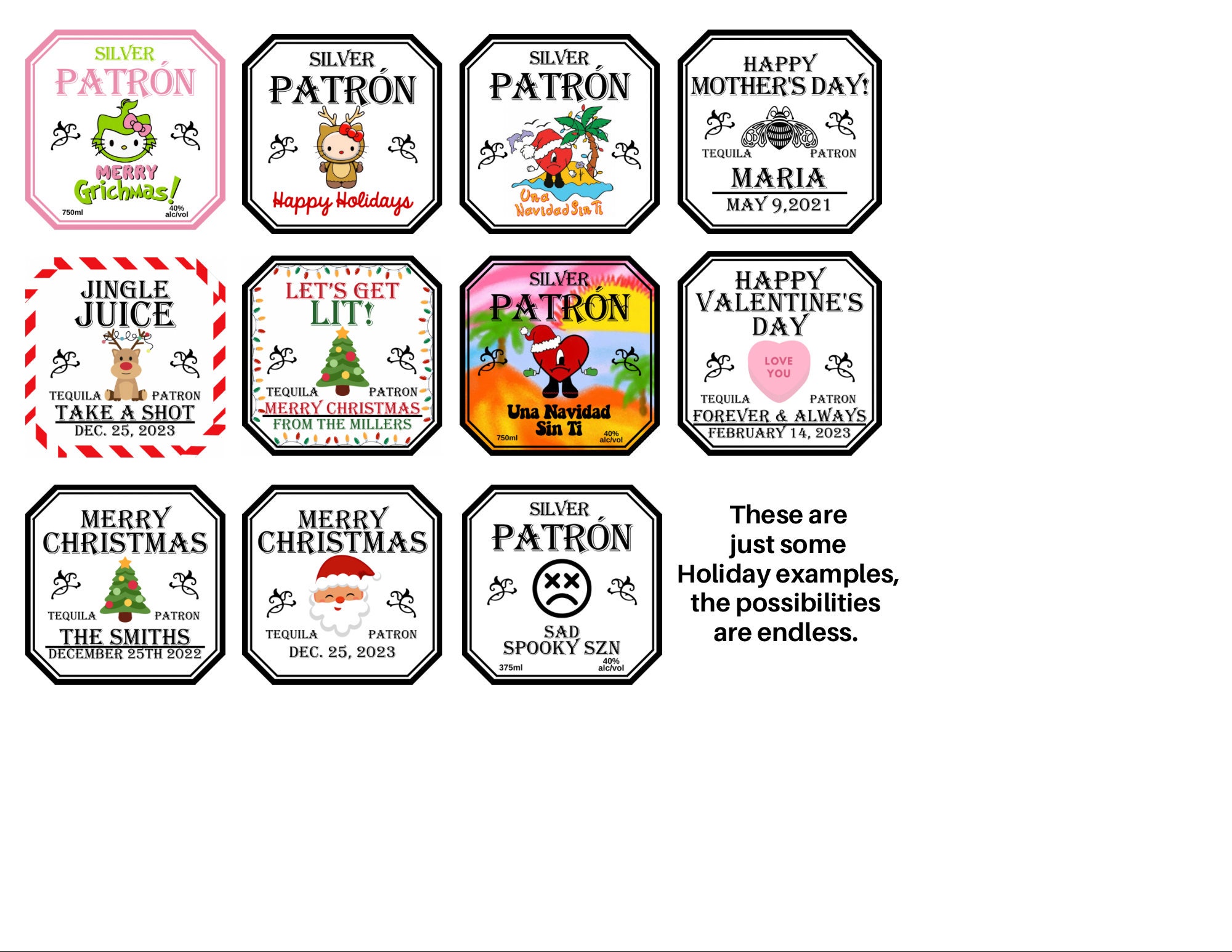 Custom Patron Label, Liquor Label, Graduation Bottle Labels, Grad Gift ...