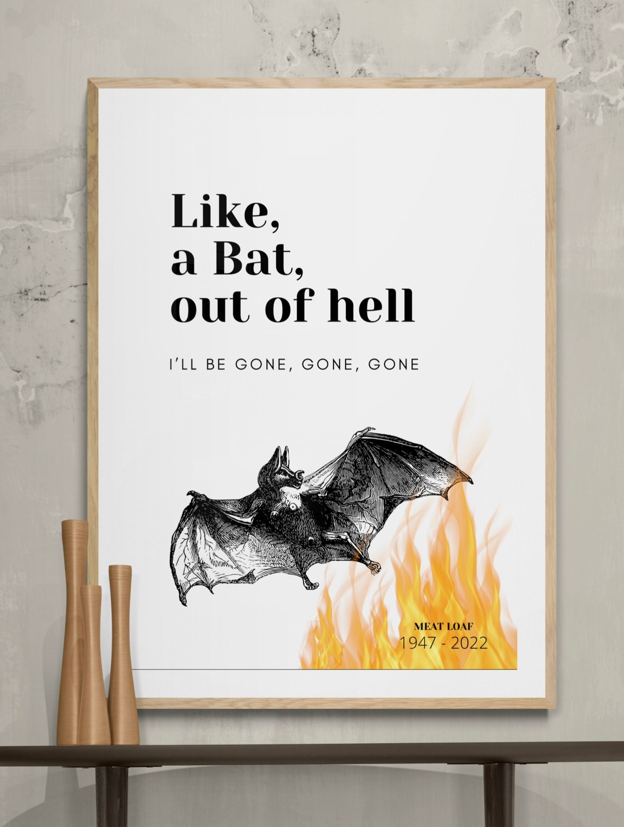 Meatloaf Tribute ART, Bat Out of Hell Print, RIP Meatloaf, Cool Qwerky ...