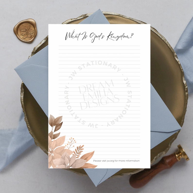 INSTANT DOWNLOAD, JW Stationery, Letter Writing Paper, Boho Floral ...