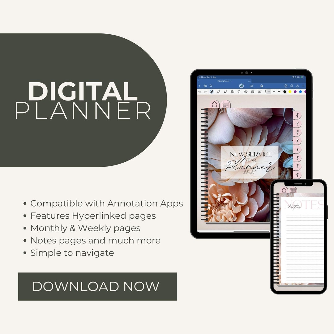 INSTANT DOWNLOAD JW Digital Hyperlinked New Service Year Planner 23/24 ...