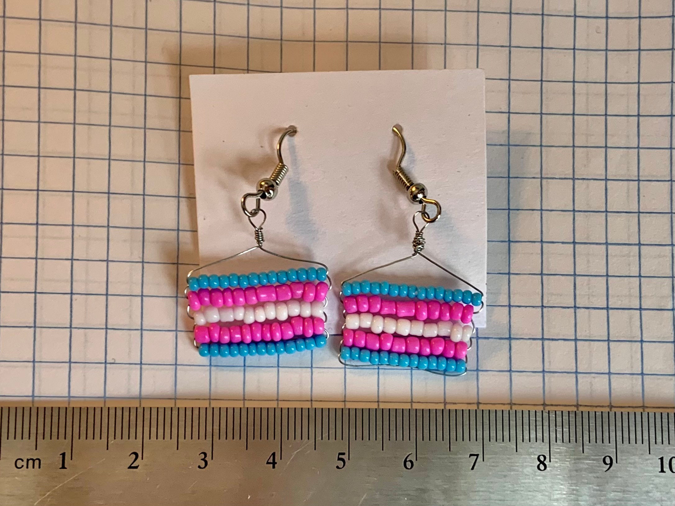 Trans Pride Flag Bead Earrings - Etsy