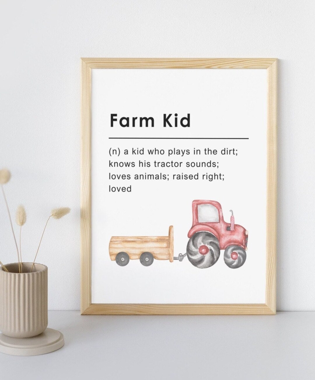 Farm Kid Definition Digital Download | Red Tractor | Boy Nursery ...