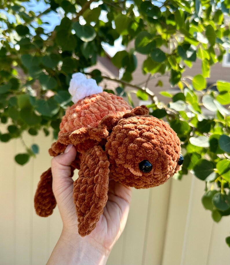Crochet Pumpkin Pie Turtle Plushie: Fall Amigurumi - Etsy