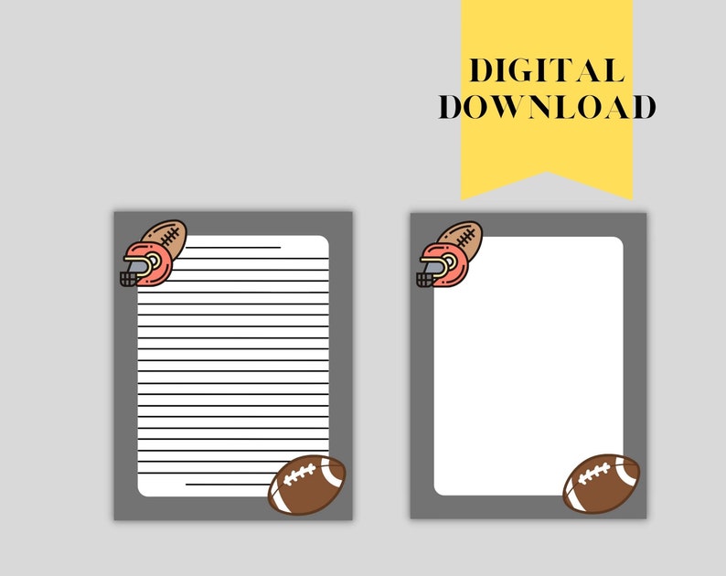 Sport Printable Stationary Set, Football/ Soccer/ Basketball, 6 ...