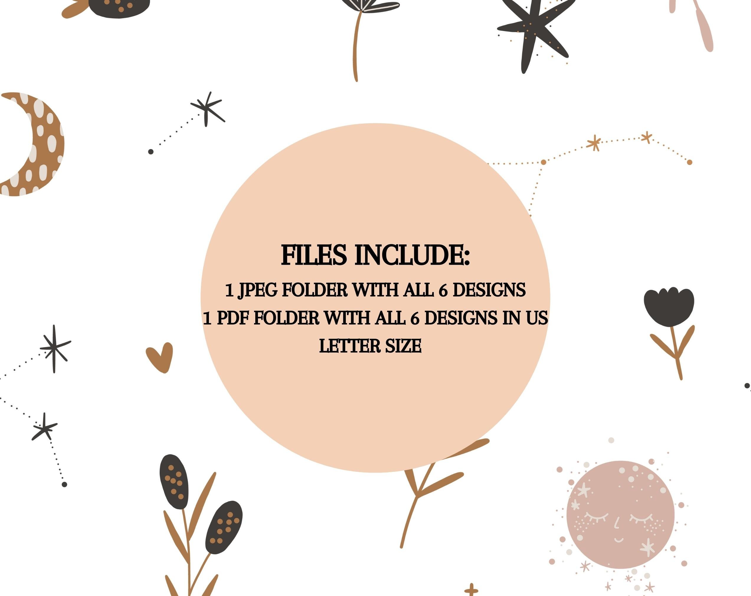 Boho Printable Stationary Paper, Lined and Unlined, Instant Digital ...