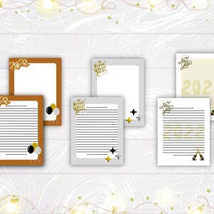 New Years 2022 Printable Instant Download Set, Stationary Set of 6 ...