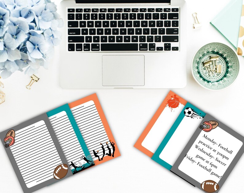 Sport Printable Stationary Set, Football/ Soccer/ Basketball, 6 ...