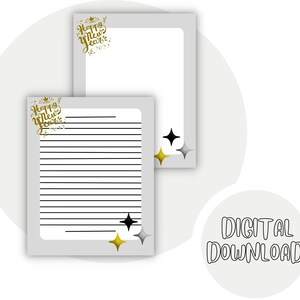 New Years 2022 Printable Instant Download Set, Stationary Set of 6 ...