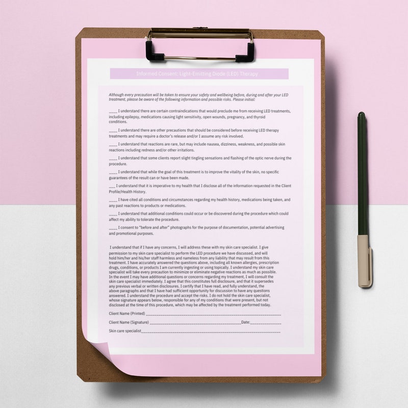 Red Light Therapy Consent Form - Etsy