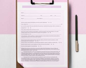 Microcurrent Client Consent Form Editable Digital, Esthetician Client ...