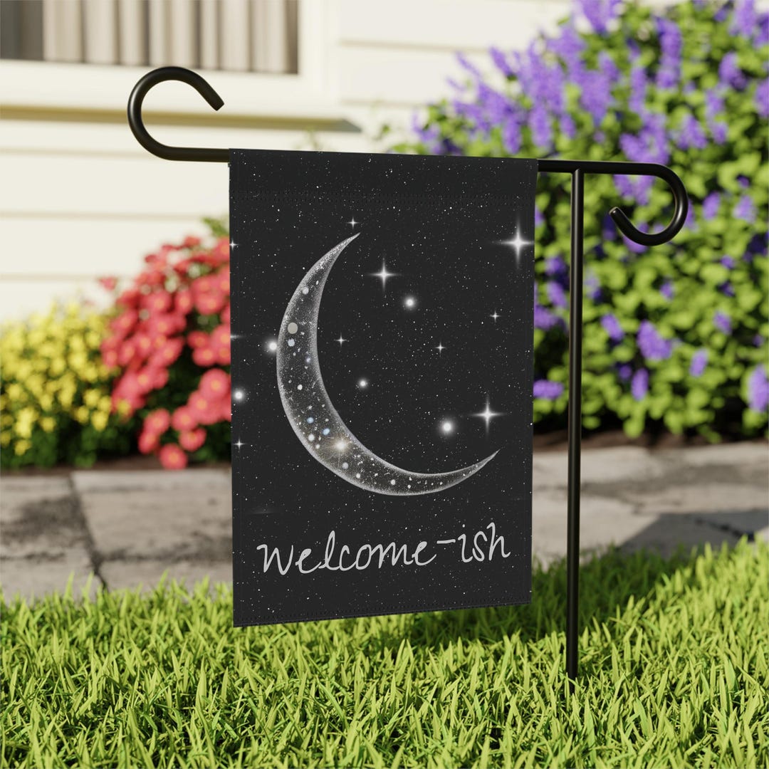 Flags -garden Flag- Crescent Moon in a Starry Sky Offers a Warm ...