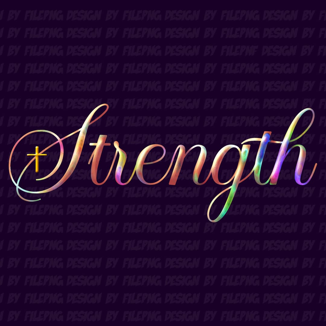 Strength Cross SVG PNG: Christian Scripture Design (digital Download ...