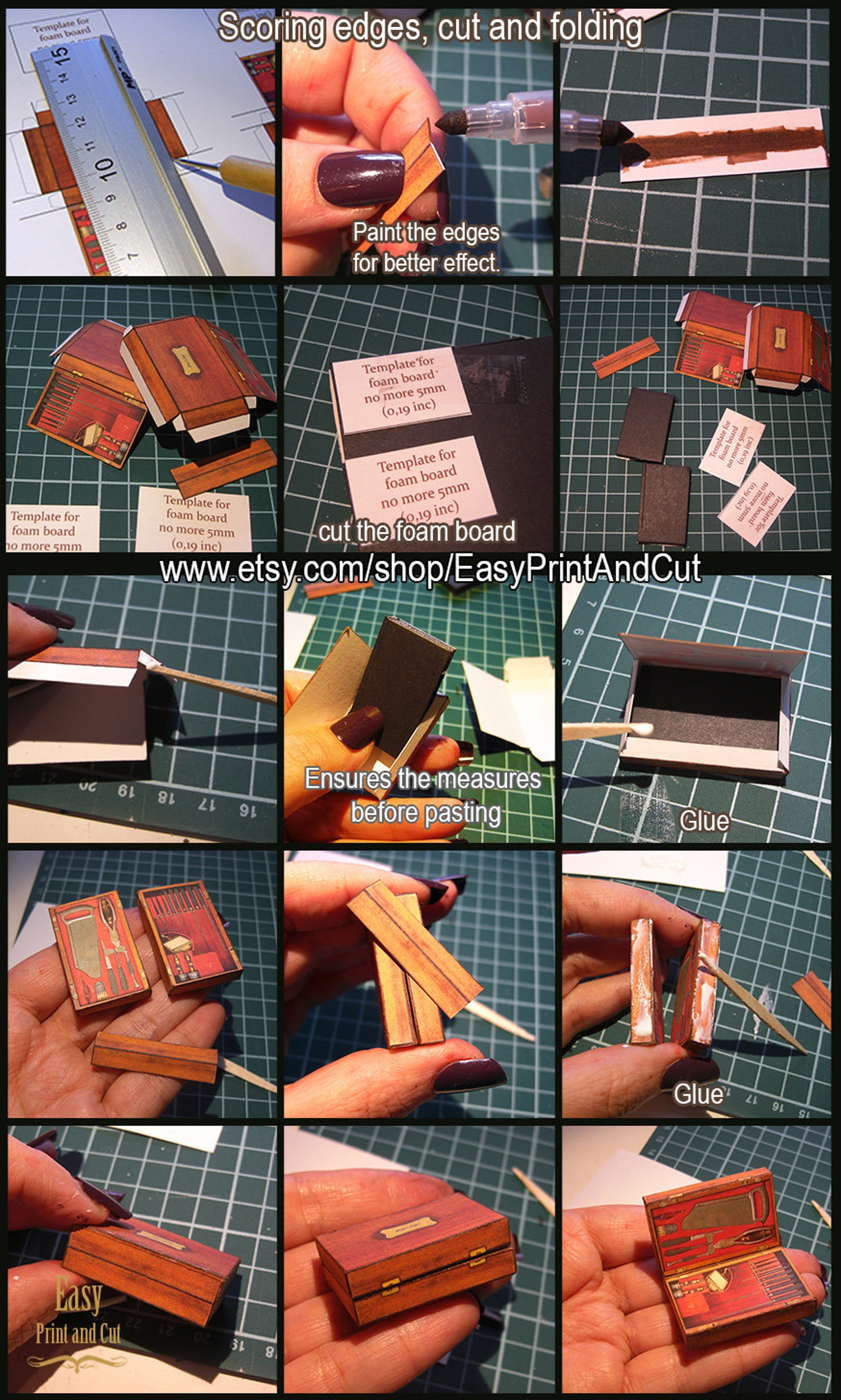 1:12 Miniature Painting Set, With a Case and Sheets With Sketches ...