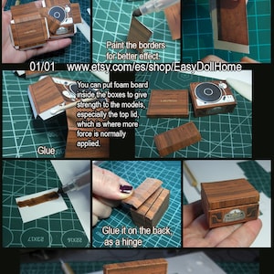 1:12 Miniature Turntable, Music Record Player, Authentic Reproduction ...