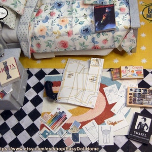 1:12 Miniature Fashion Design Student Set, for Miniature Houses in 1 12 ...