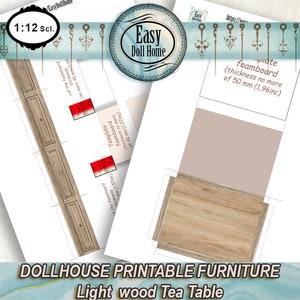 Miniature Light Wood Tea Table, for Dollhouses, Dioramas, Roomboxes ...