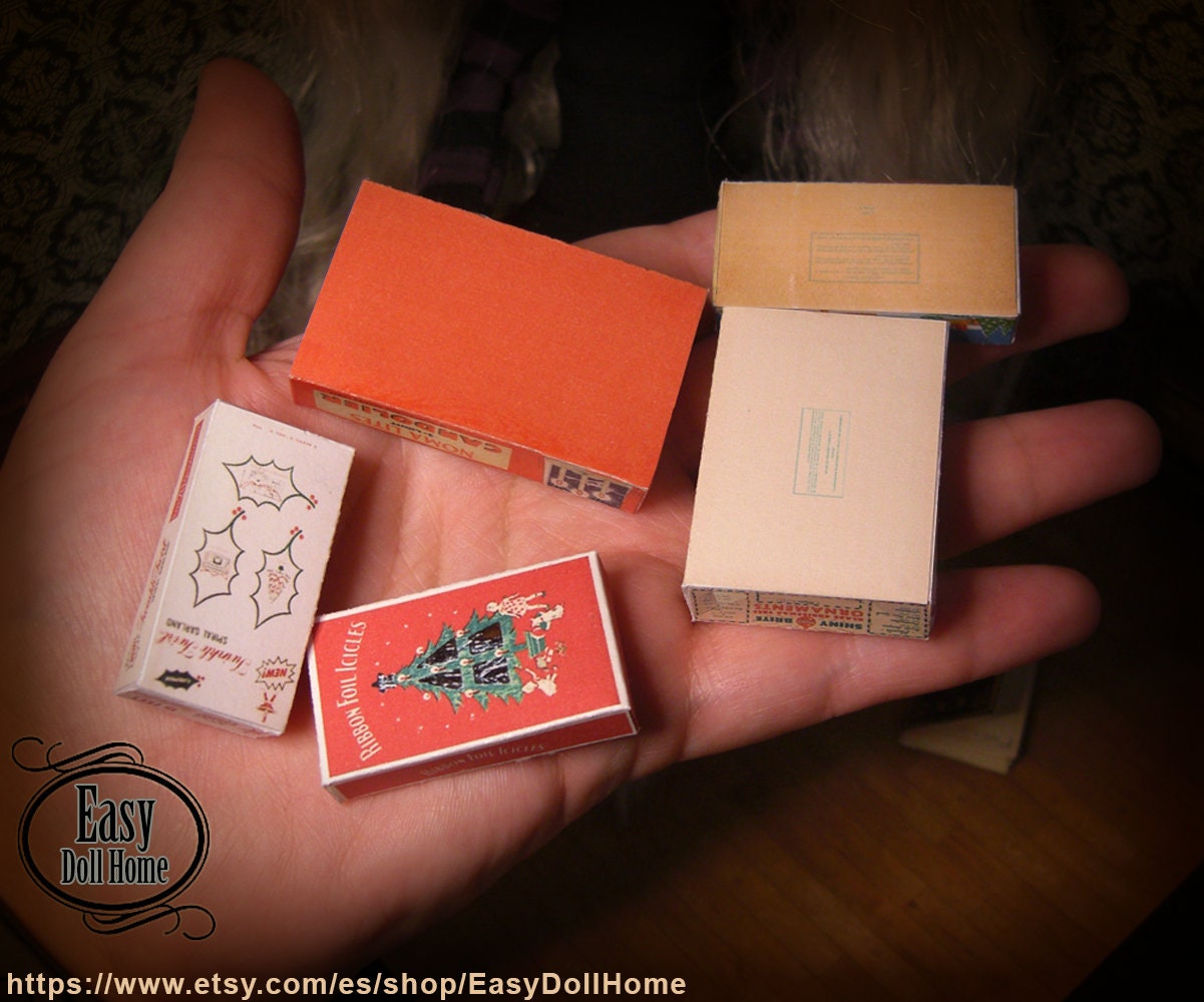 1:6 Scale Christmas Decoration Boxes, Vintage Style (printable Digital ...