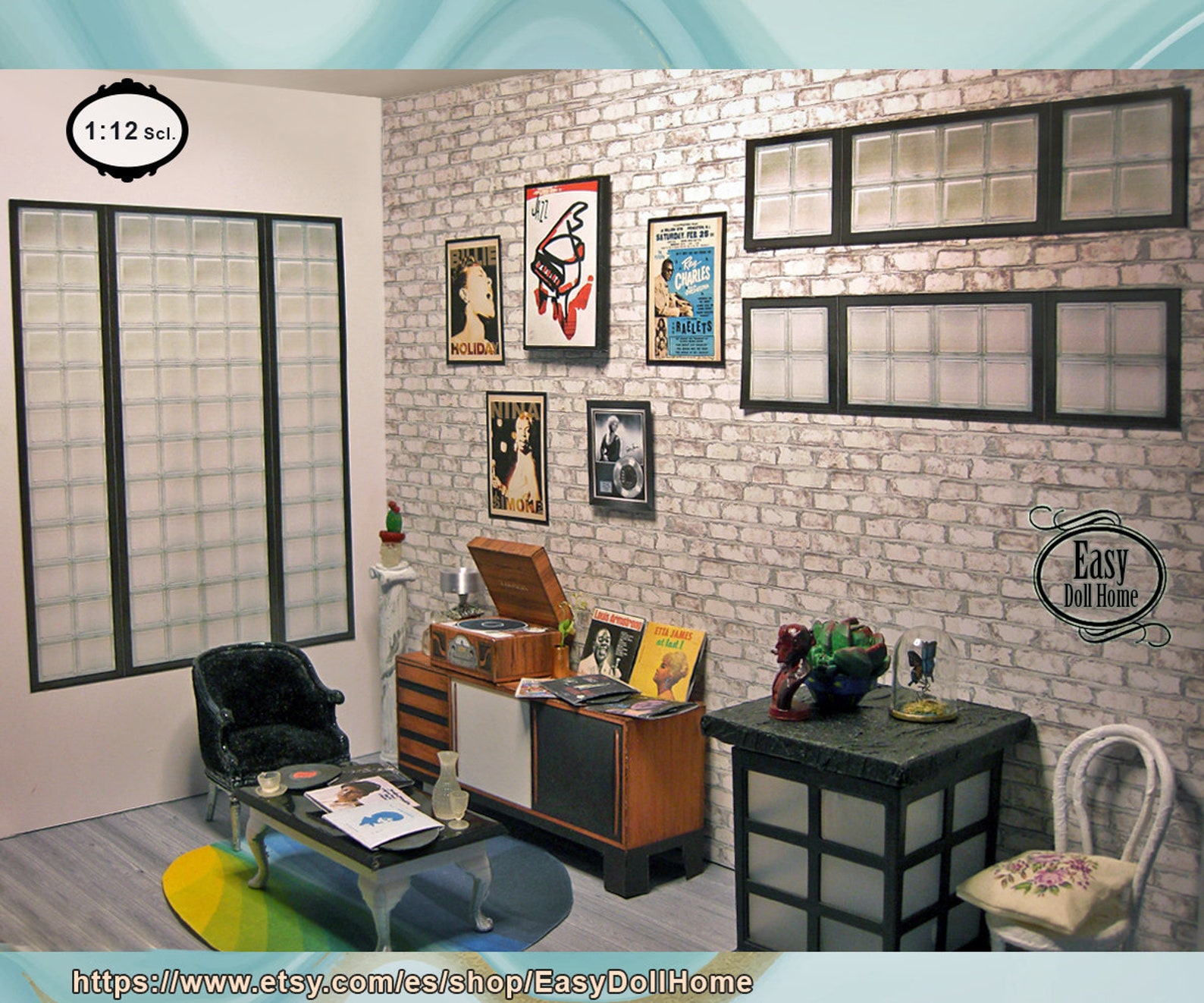 1:12 Scale, Dollhouse Windows,glass Blocks, Modern Dollhouse Miniature ...