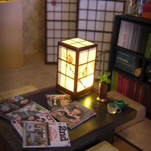 1:12 Miniature Japan Set, With Two Shoji Small Lamps, Two Meditation ...