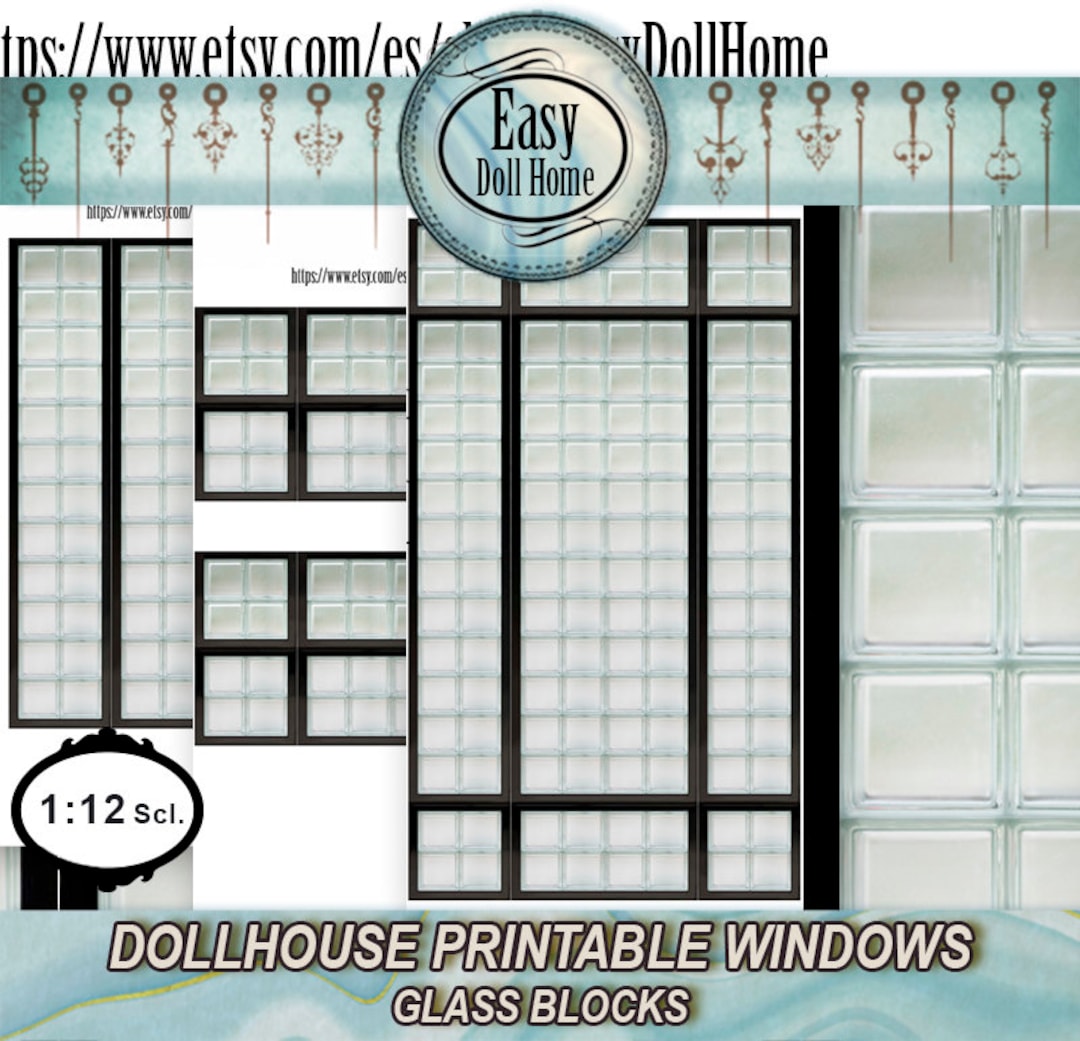 1:12 Scale, Dollhouse Windows,glass Blocks, Modern Dollhouse Miniature ...