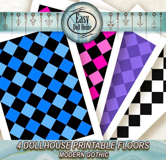 4 Printable Dollhouse Floors 4 Different Colors of - Etsy