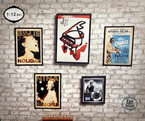 1:12 Scale 5 Miniature Pictures the Jazz Poster Have - Etsy