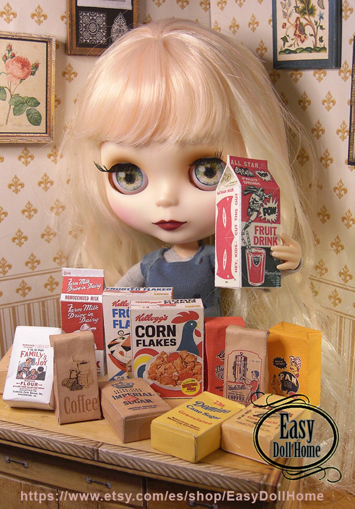 1:6 Printable Miniature Vintage Grocery Set With Cereals - Etsy