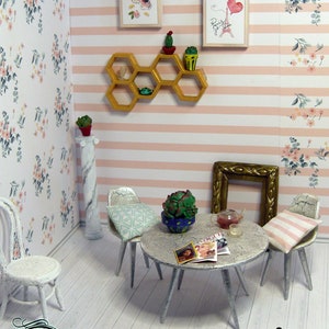 1:12 Scale, 4 Dollhouse Floors, White and Grey Tones, Modern Dollhouse ...