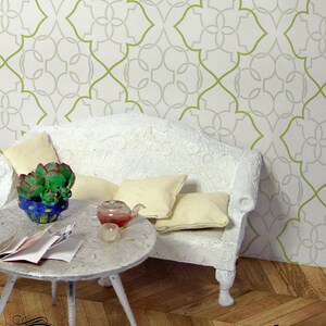 1:12 Scale, 4 Dollhouse Wallpapers, Different Tones Arabesque, Modern ...