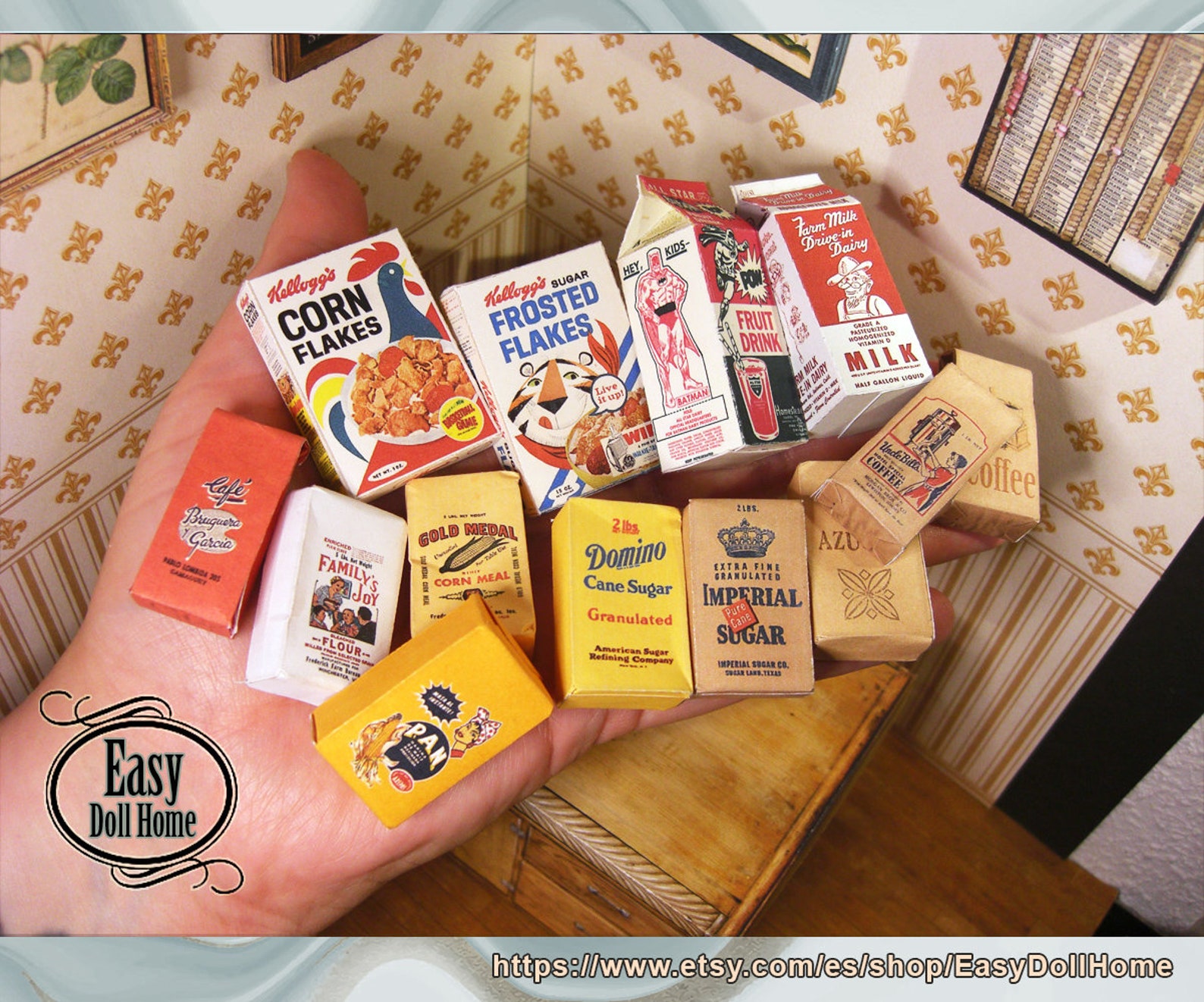 1:6 Printable Miniature Vintage Grocery Set With Cereals - Etsy