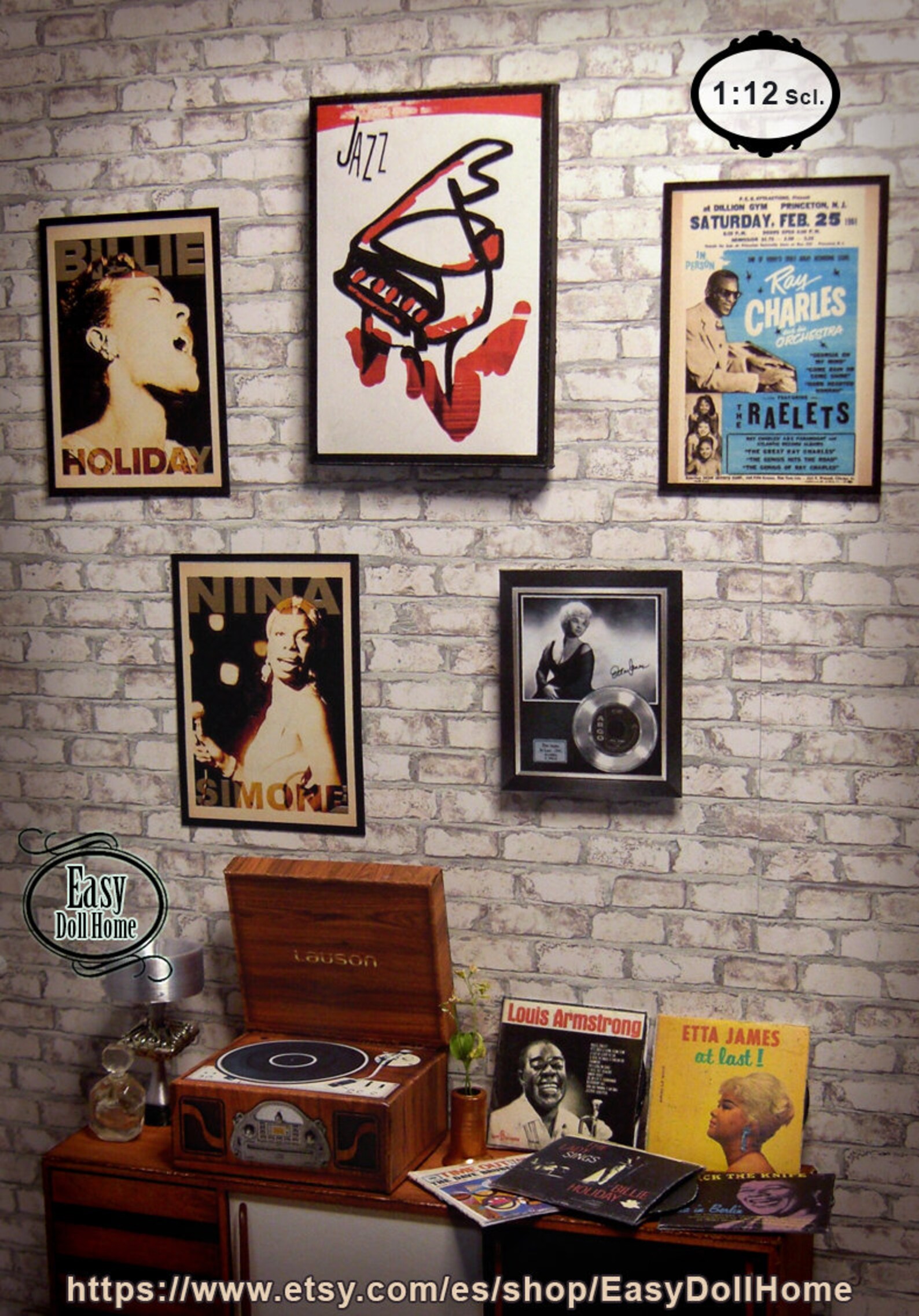1:12 Scale 5 Miniature Pictures the Jazz Poster Have - Etsy