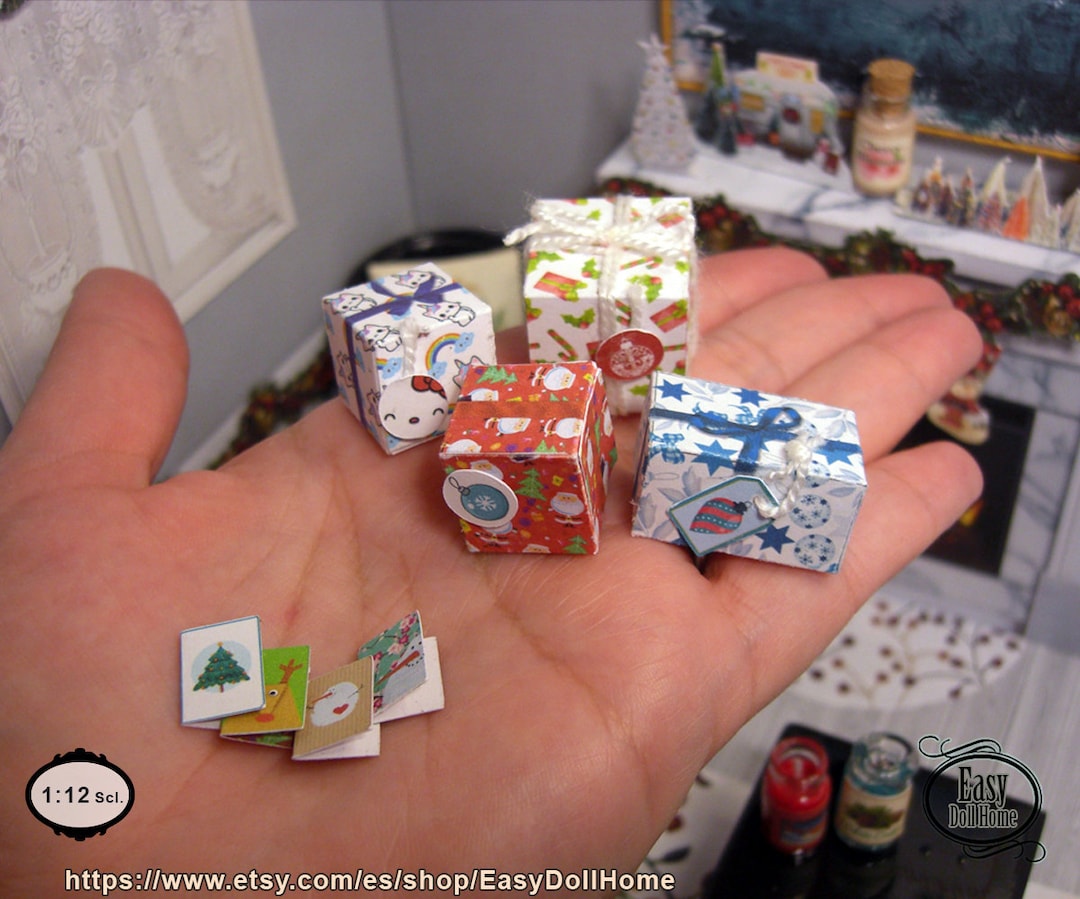 1:12 Miniature Cute Kawaii Gifts With Decorative Labels for - Etsy