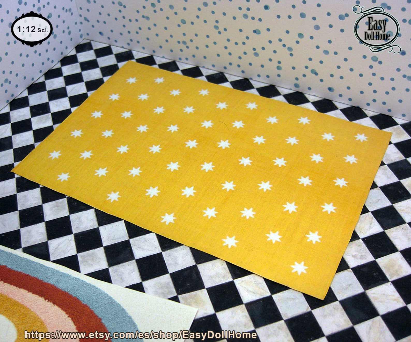 1:12 Scale Dollhouse Carpets and Rugs, Pastel Tones Bedroom, Perfect ...